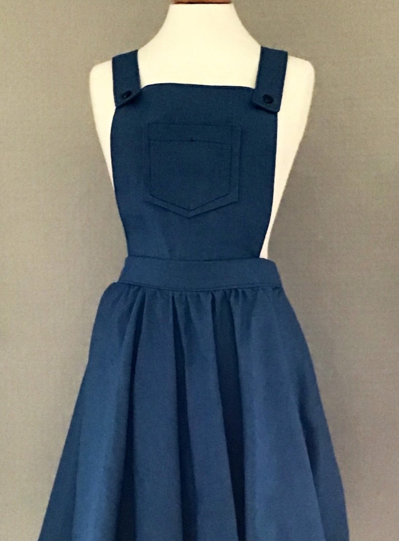 Denim Medium Blue Dungaree Dress - Etsy