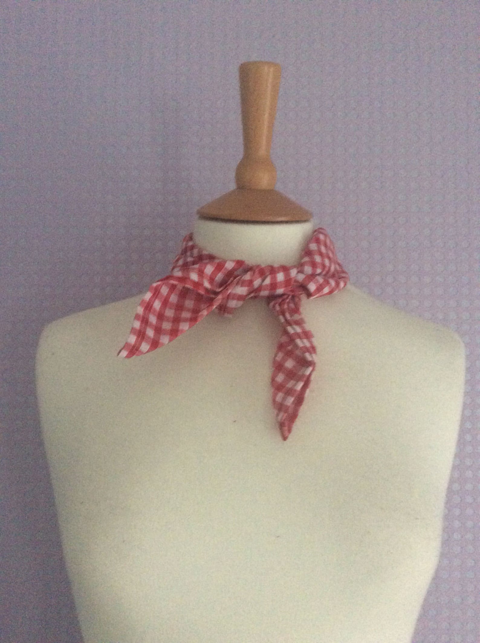 Red & White Gingham Neckerchief and Neck Tie Scarf - Etsy