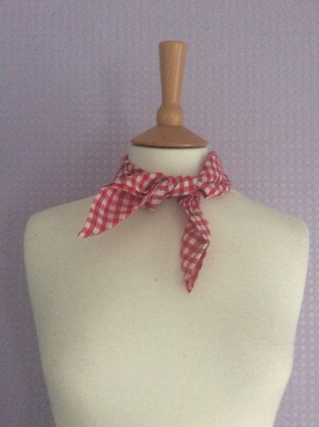 Red & White Gingham Neckerchief and Neck Tie Scarf - Etsy UK