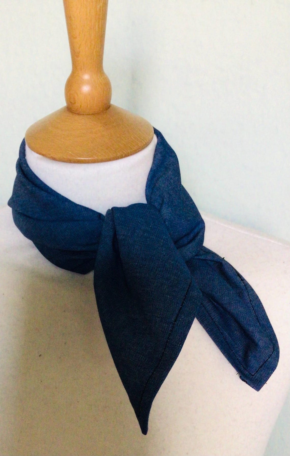 Denim Lightweight Navy Blue Necktie/neckerchief and Scarf - Etsy