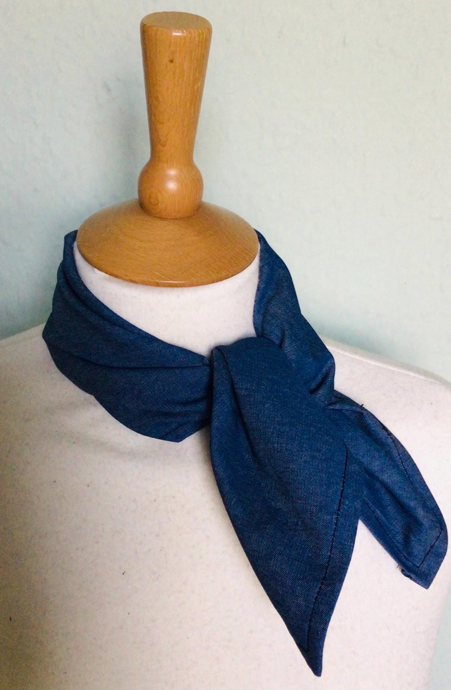 Denim Lightweight Navy Blue Necktie/neckerchief and Scarf - Etsy