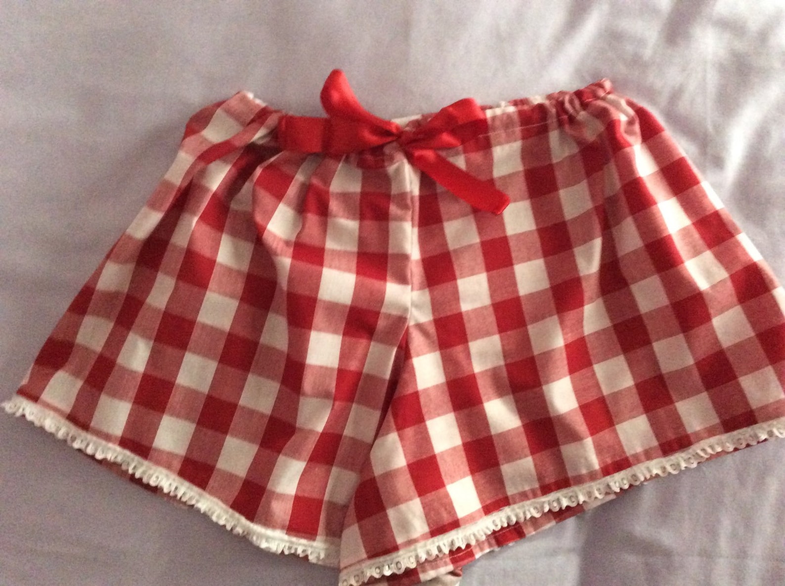 Red and White Gingham Pj Set - Etsy