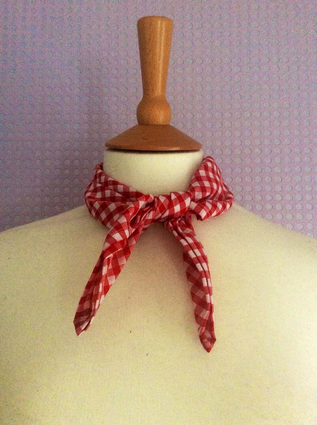 Red & White Gingham Neckerchief and Neck Tie Scarf - Etsy