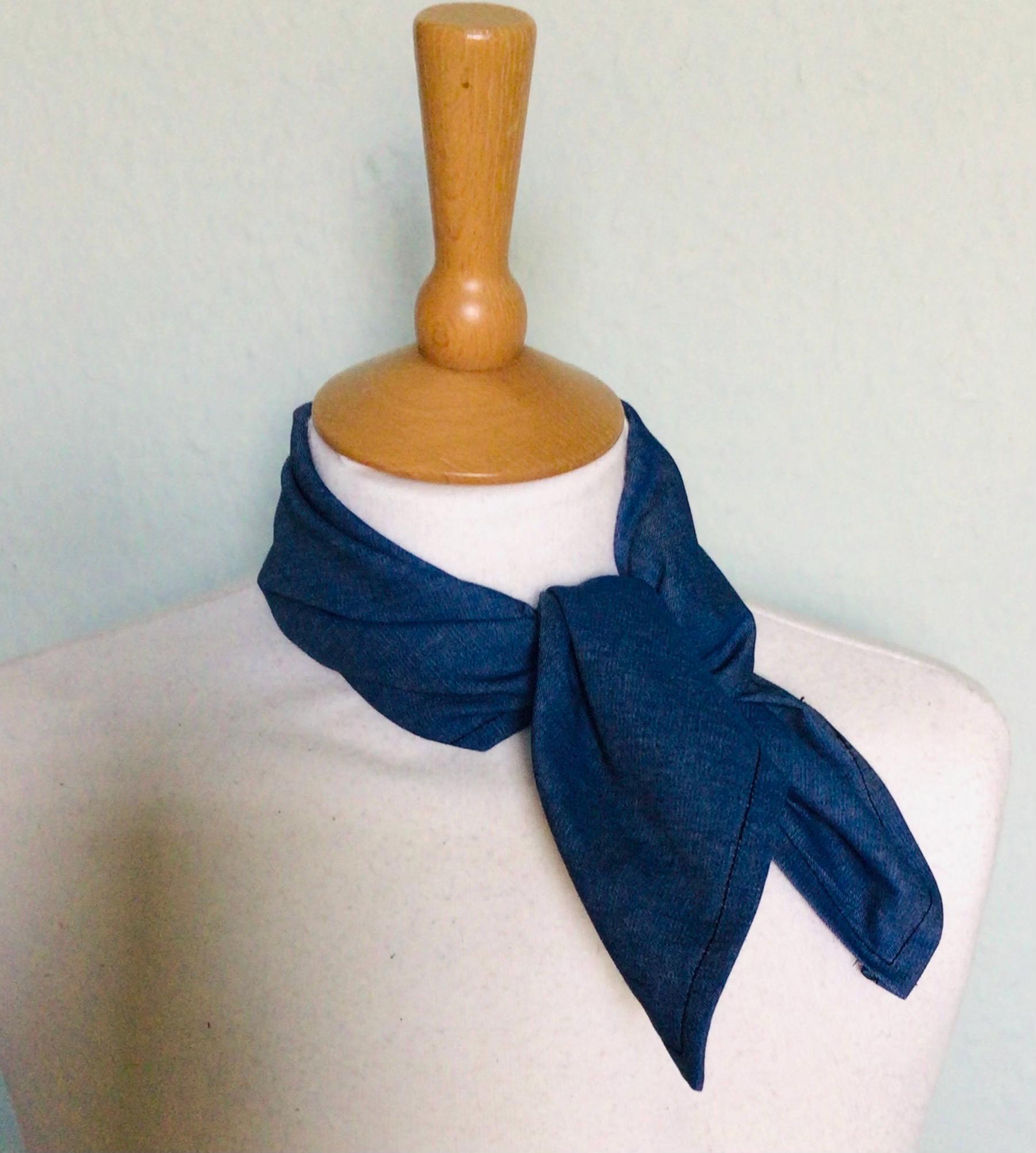 Denim Lightweight Navy Blue Necktie/neckerchief and Scarf - Etsy
