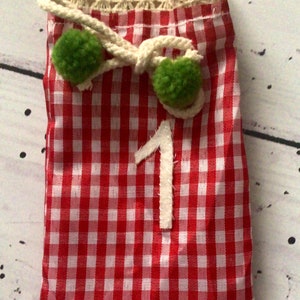 Christmas Advent Calendar Red & White Gingham Check Decoration - Etsy