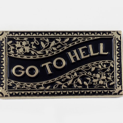 Go to Hell Pin// Flower Pin // Vintage Pin // Cute Pin // Pins | Etsy