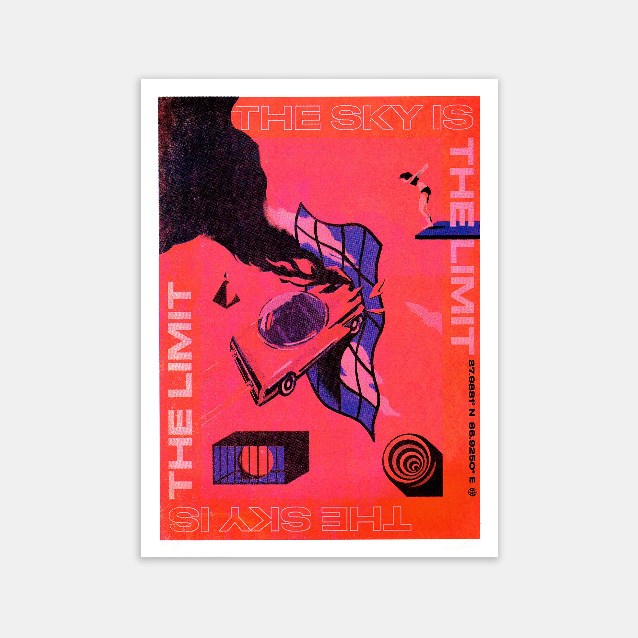 The Sky is the Limit Screen Print Poster // Unique Art Print // Gig ...