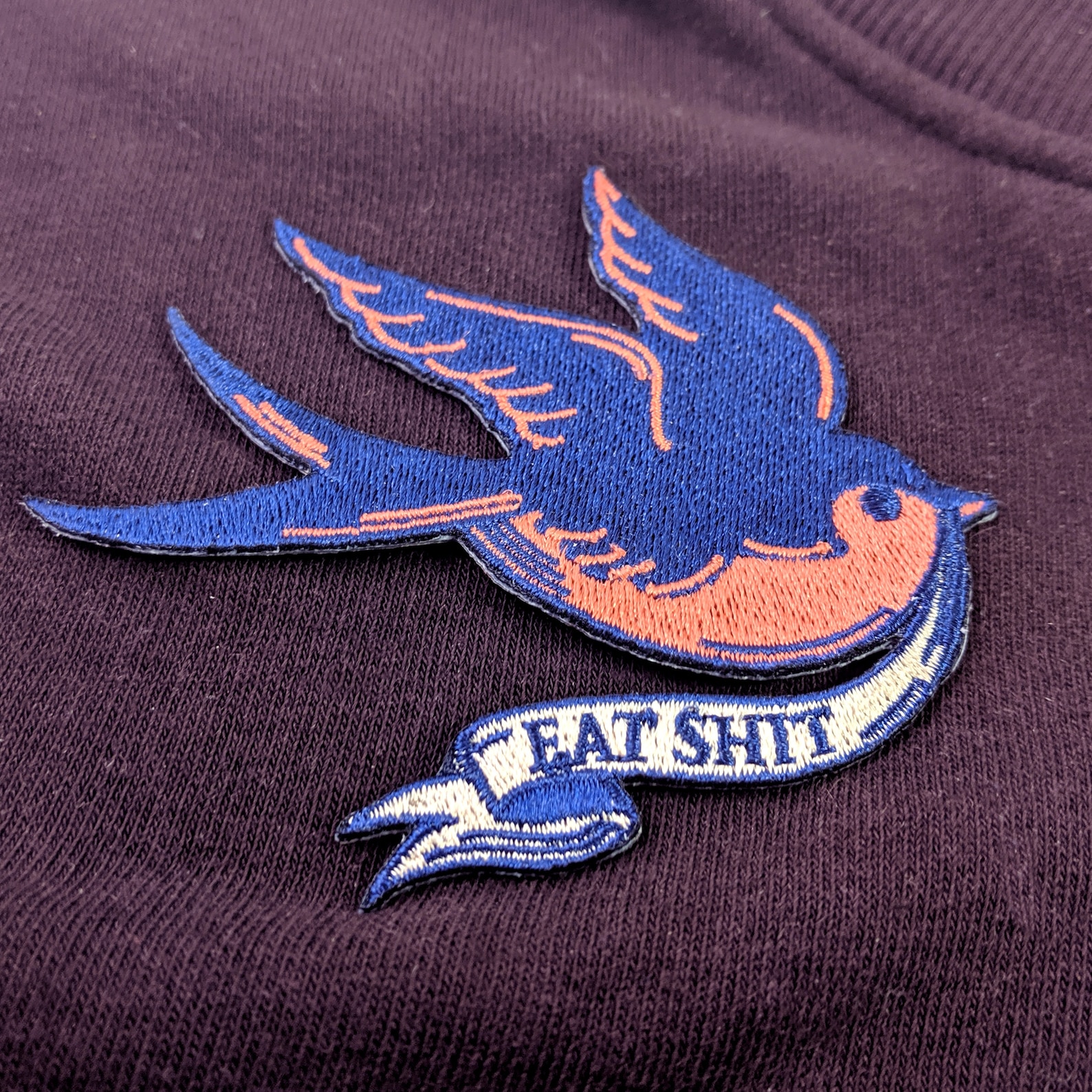Eat Shit Bird Iron on Patch // Round Patch // Swallow | Etsy