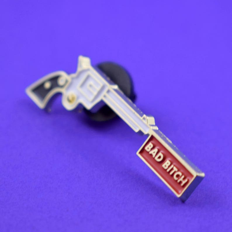Bad Bitch Soft Enamel Pin // Gun // Cute Pin // Pins // Enamel - Etsy UK