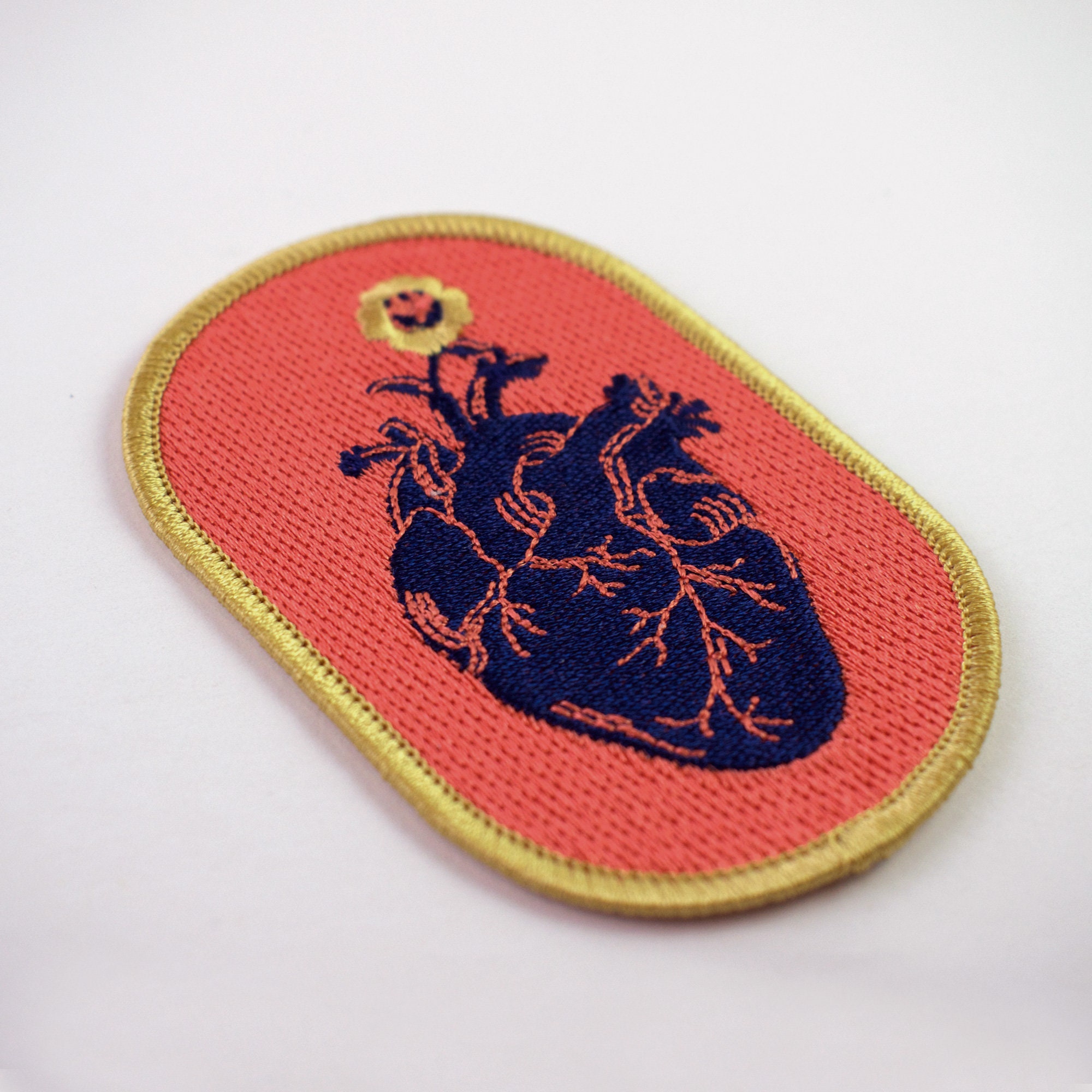 Black Heart Iron on Patch // Anatomical Heart Patch // Iron on // Fuck ...