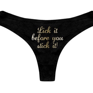Lick It Before You Stick It Panties Funny Naughty Bachelorette Party ...