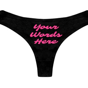 Custom Personalized Thong Panties With Your Words Custom Printed Fun ...