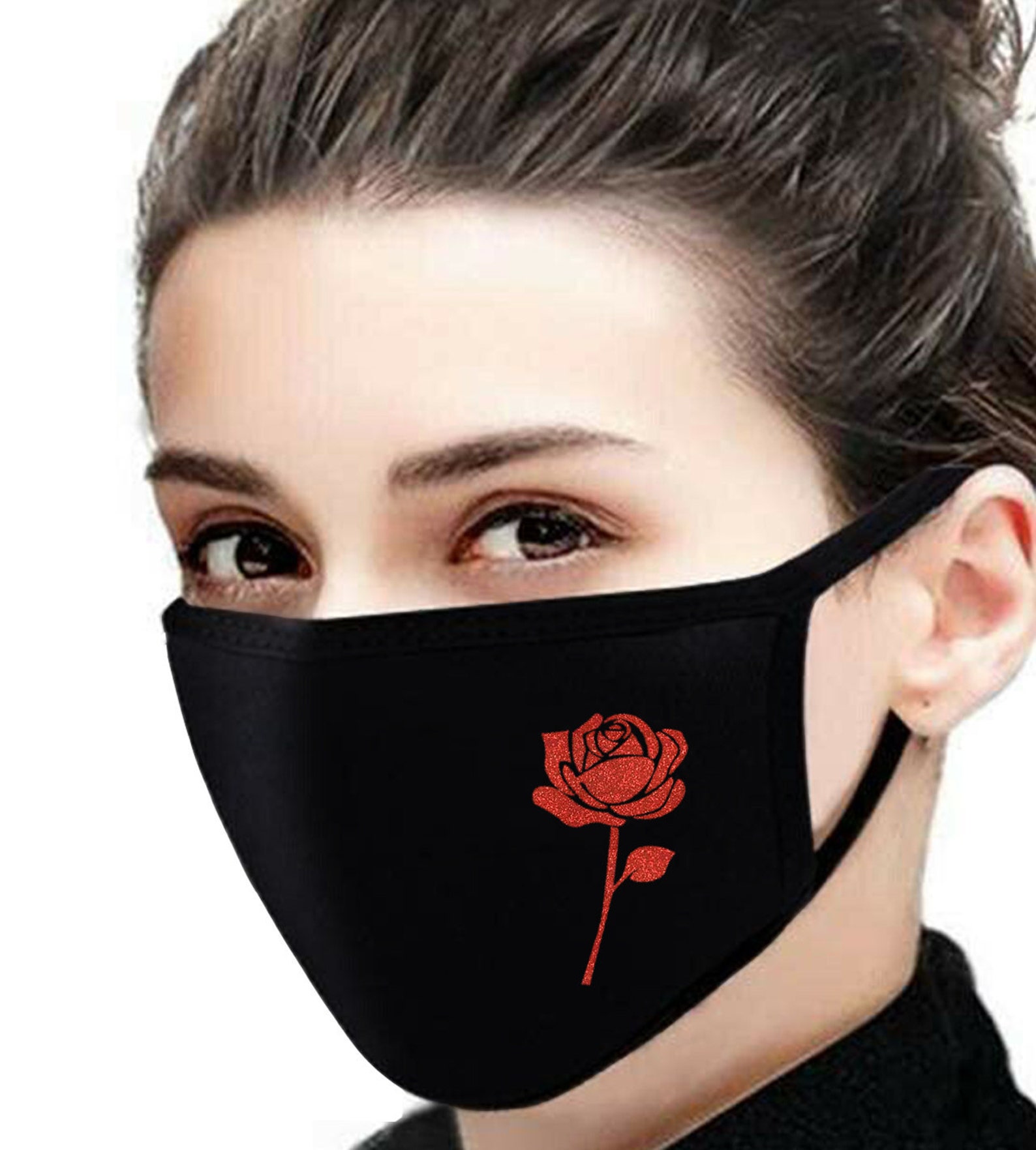 Rose Face Mask Reusable Two Layers Washable Mask Travel - Etsy