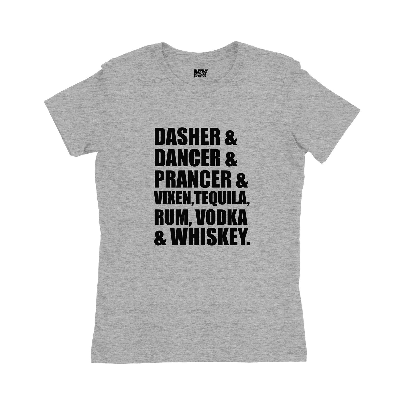 Santas Reindeer Names Alcohol Christmas Shirt Holiday Gift - Etsy