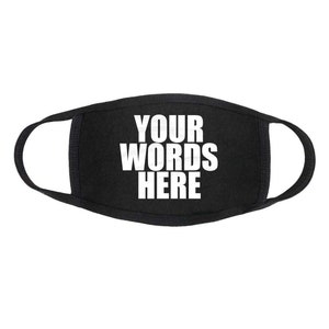 Custom Black Face Mask, Reusable, Two Layers, Washable Mask, Travel ...