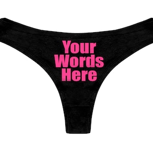 Custom Personalized Thong Panties With Your Words Custom Printed Fun ...