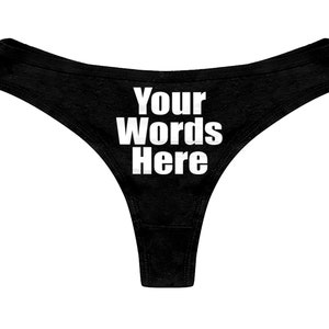 Custom Personalized Thong Panties With Your Words Custom Printed Fun ...
