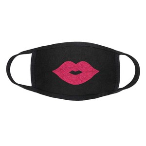 Kissing Lips Face Mask, Cute, Funny, Reusable, Two Layers, Washable ...