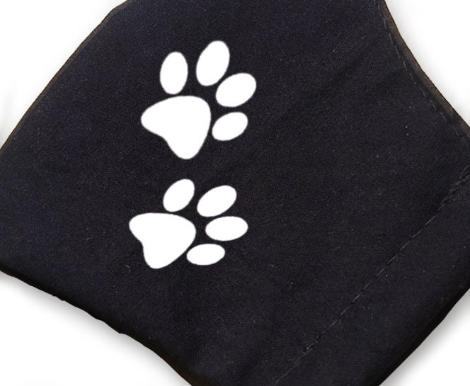 Paw Prints Face Mask, Gift Mask, Reusable, Two Layers, Washable Mask ...