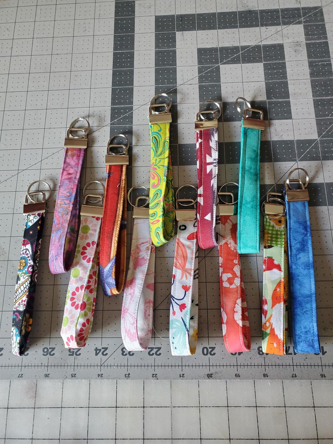 Cotton Wristlet Keychain: Fabric Key Fob, 6" Long - Etsy