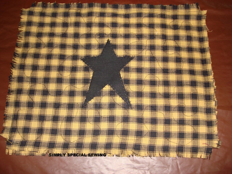 Primitive Placemats W/ Star-4 Piece Set - Etsy