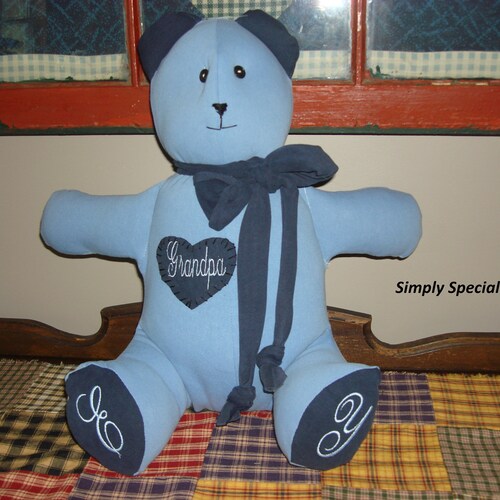 Memory Bear Custom Made From Loved Ones Clothing Keepsake - Etsy