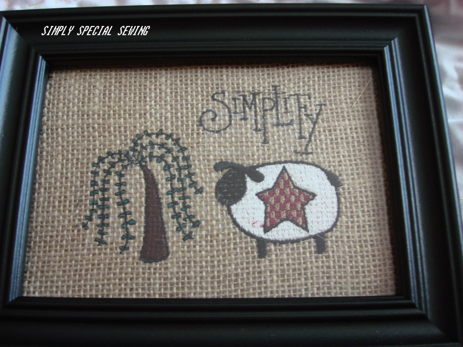 Embroidered Primitive Sheep Picture - Etsy