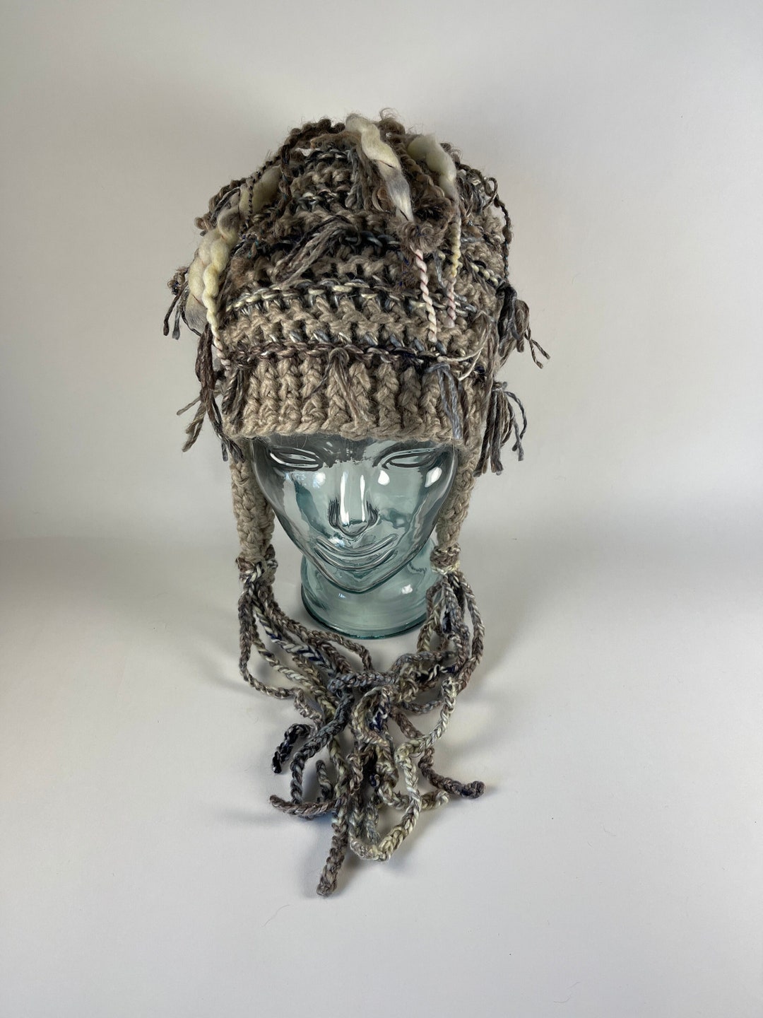 Hand Knit Ear Flap Hat, Peruvian Style Hat, Chullo, Ear Muff Hat, Ear ...