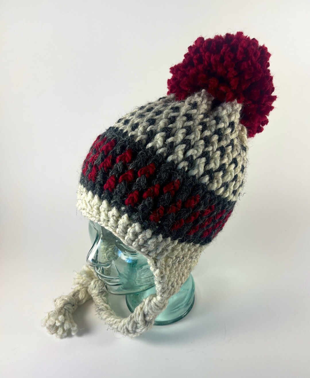 Hand Knit Ear Flap Hat, Peruvian Style Hat, Ear Warmer Hat, Chullo - Etsy