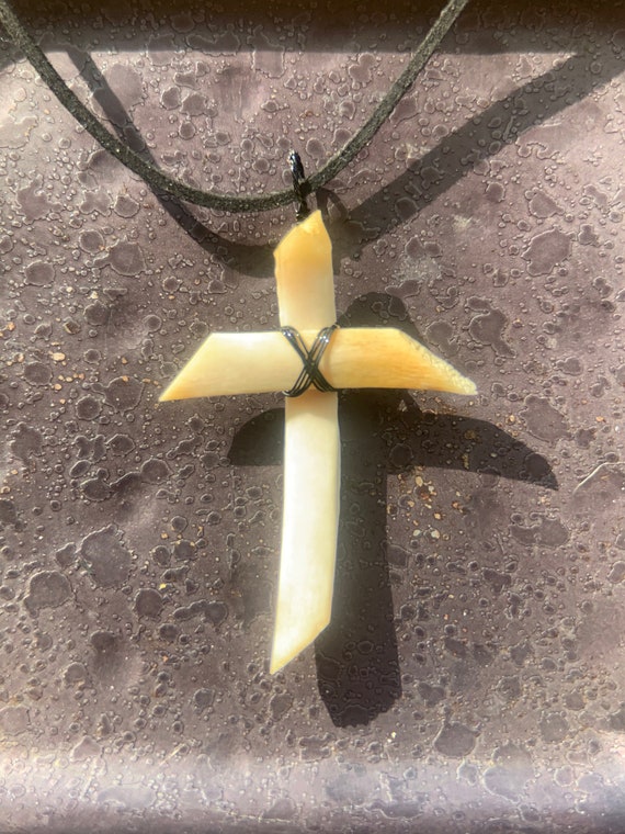 Bone Cross Necklace - Etsy