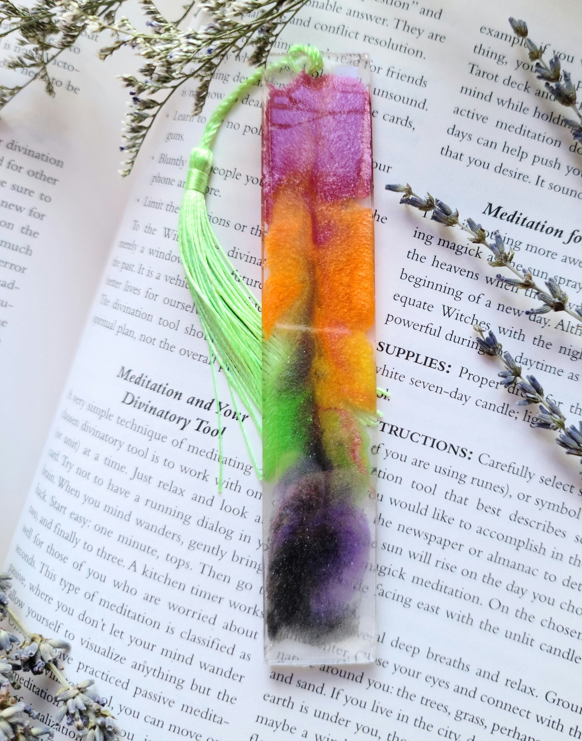 Rainbow bookmark rainbow resin art bookmarks gifts book | Etsy