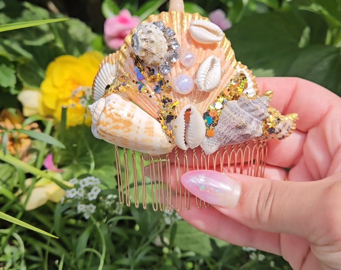 Shell Tiara, Hair Comb, Shell Comb, Beach Wedding, Mermaid Crown ...