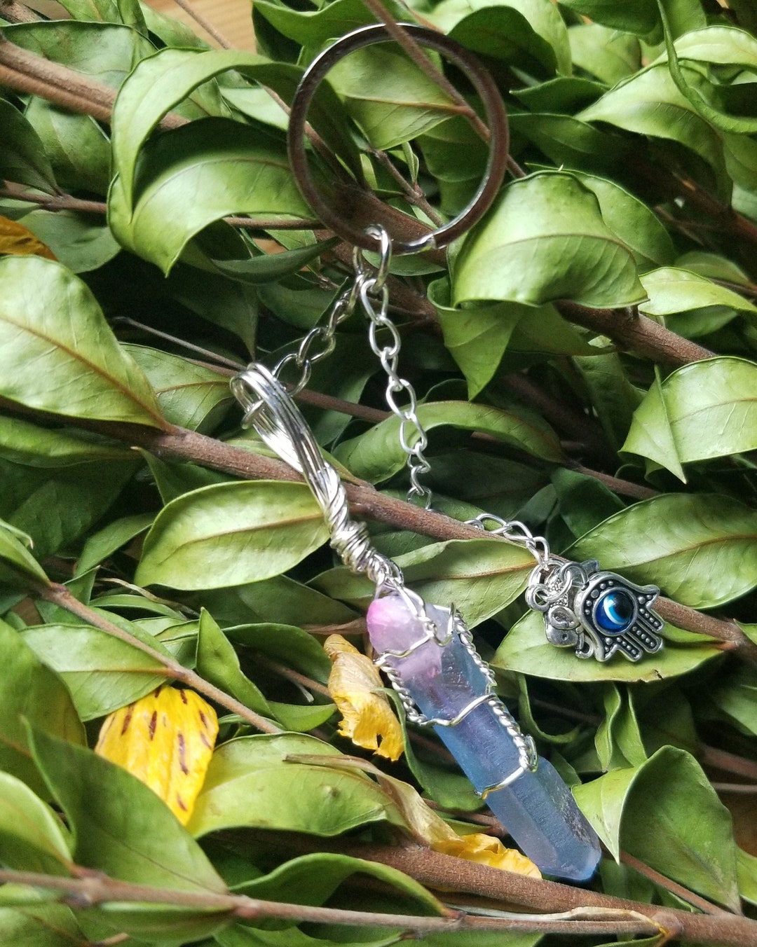 Quartz, Crystal Keychains, Angel Aura Quartz, Raw Quartz, Crystal ...