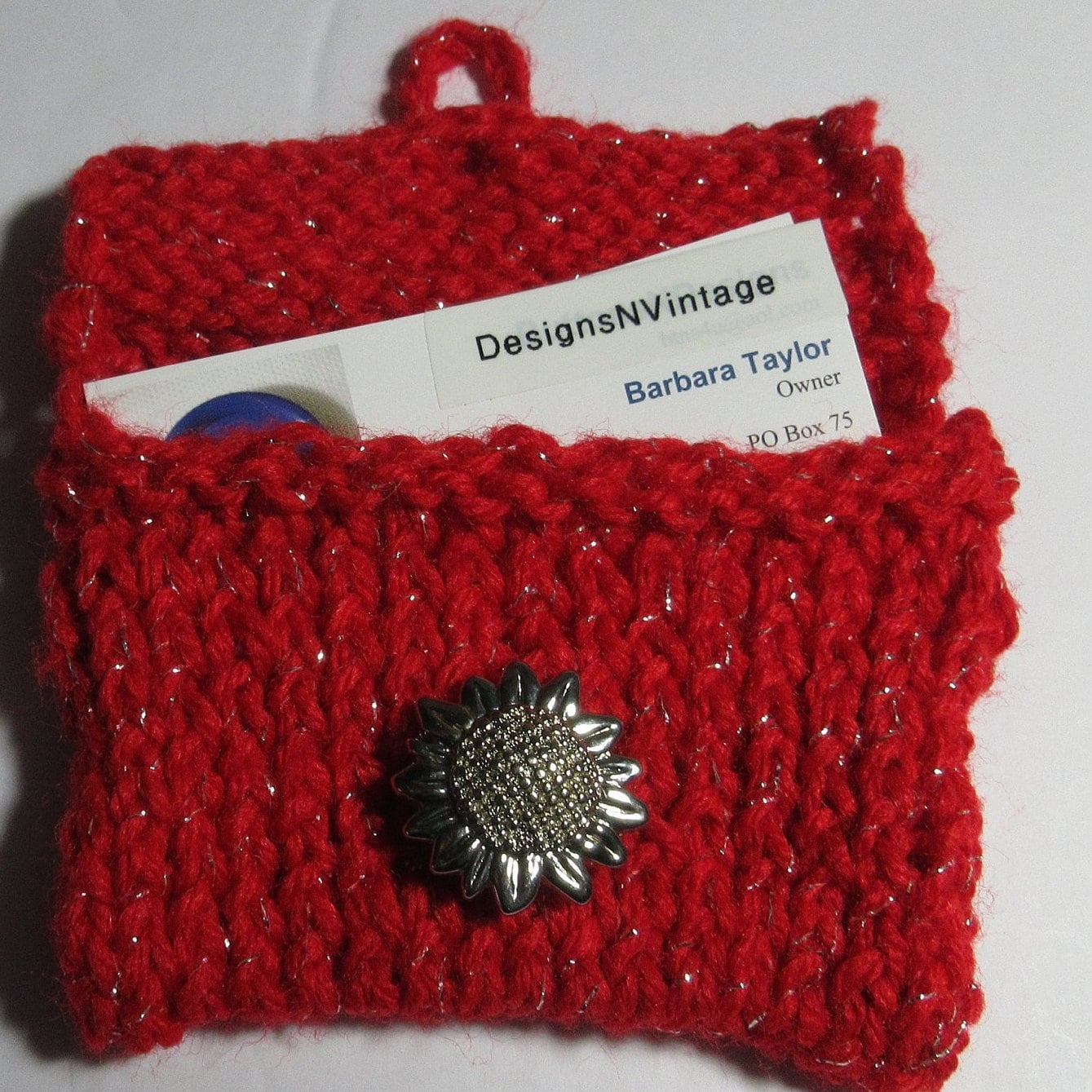 Red Hand Knitted. Red. Pouch, Purse, Bag, Electronics Organizer, Card ...