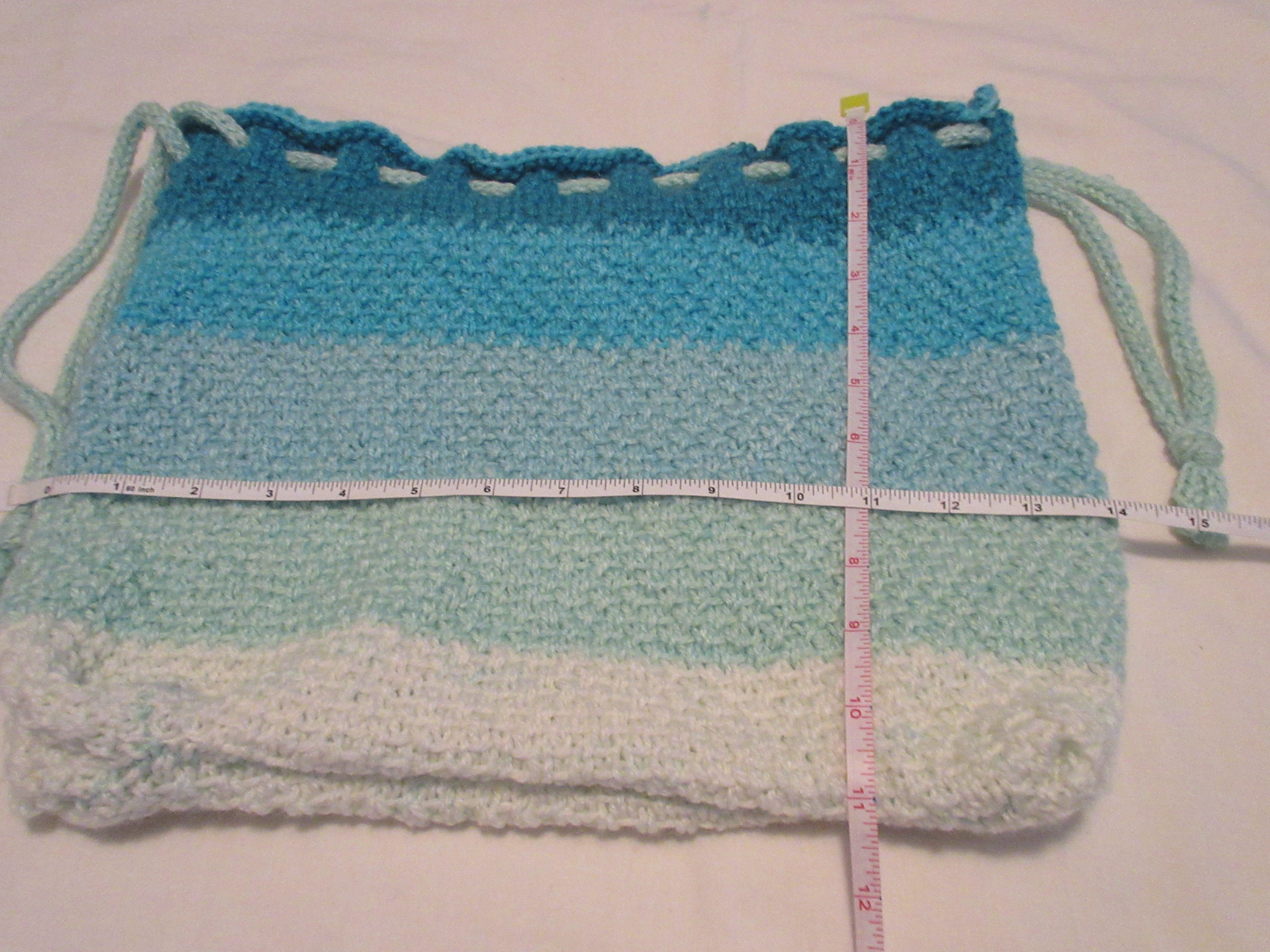 Blue Purse - Teal Drawstring Bag, Blue Pocketbook , New Handmade ...