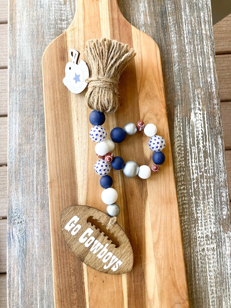 Football Bead Garland, Fall Decor, Tiered Tray Decor, Football Decor ...