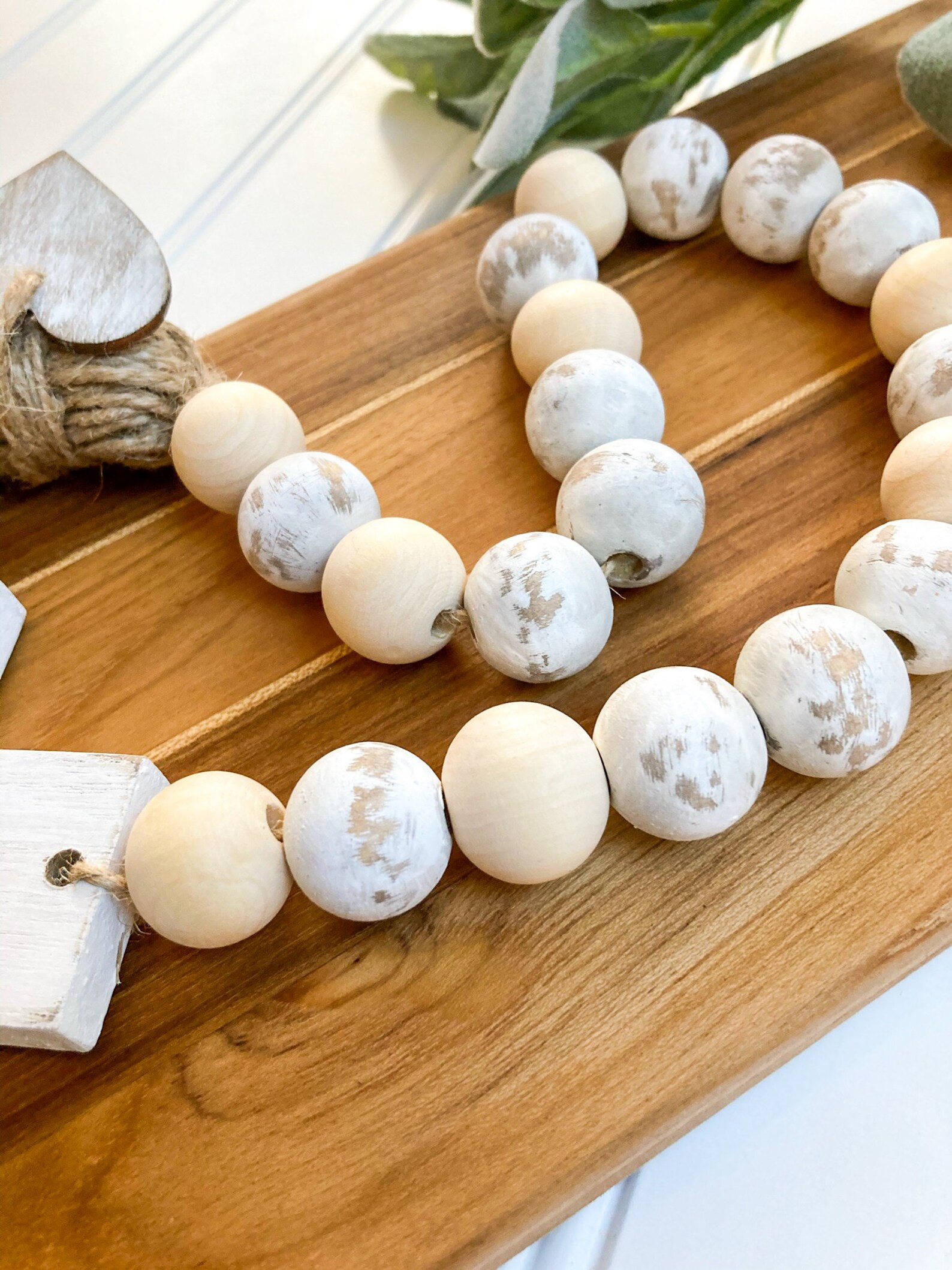 Cross Bead Garland, Hygge Farmhouse Garland, Easter Garland, Tassel ...