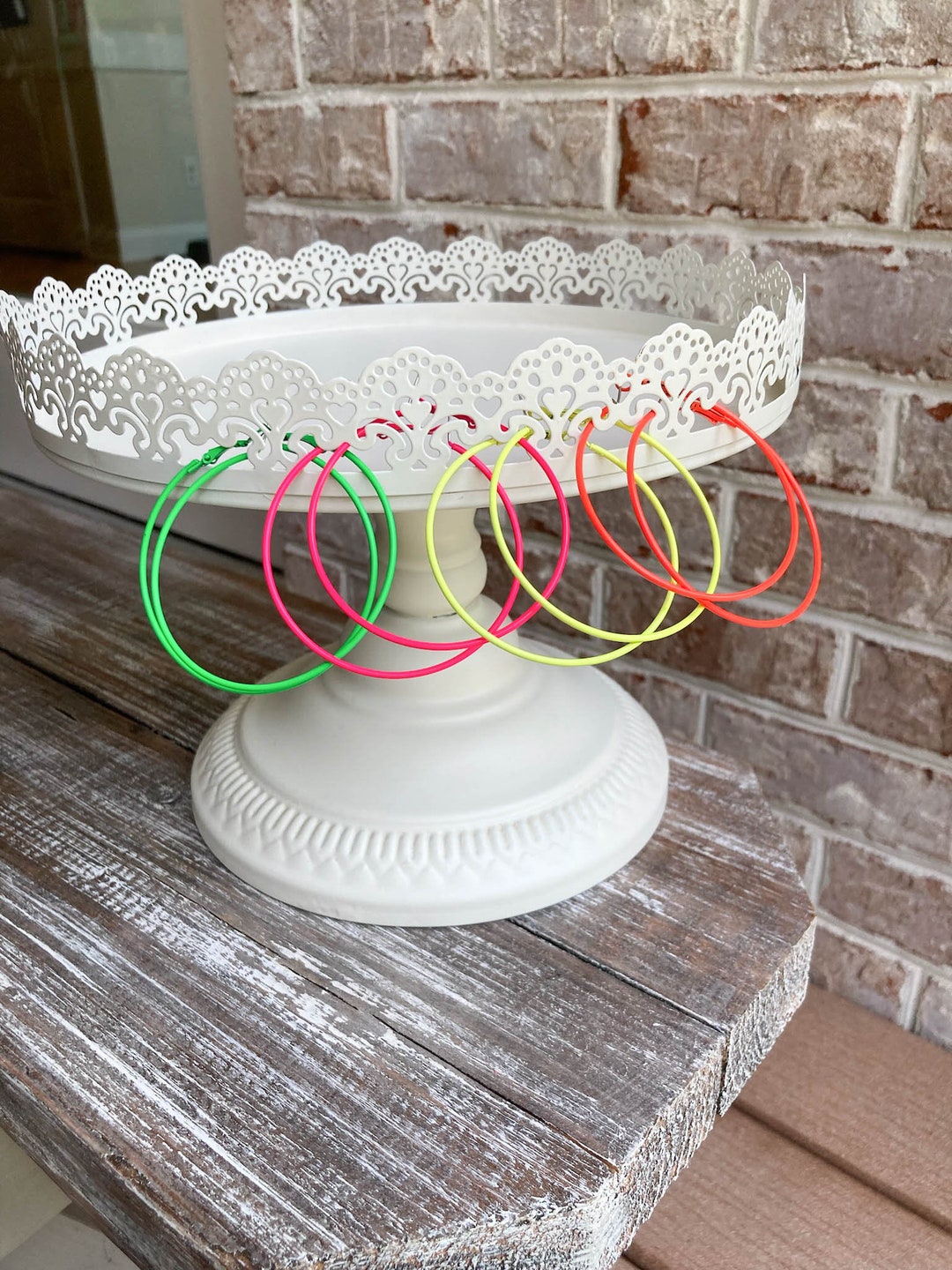 Neon Hoop Earrings, 2.5 Inch Hoops, 80s 90s Vintage Style Hoops, Neon ...