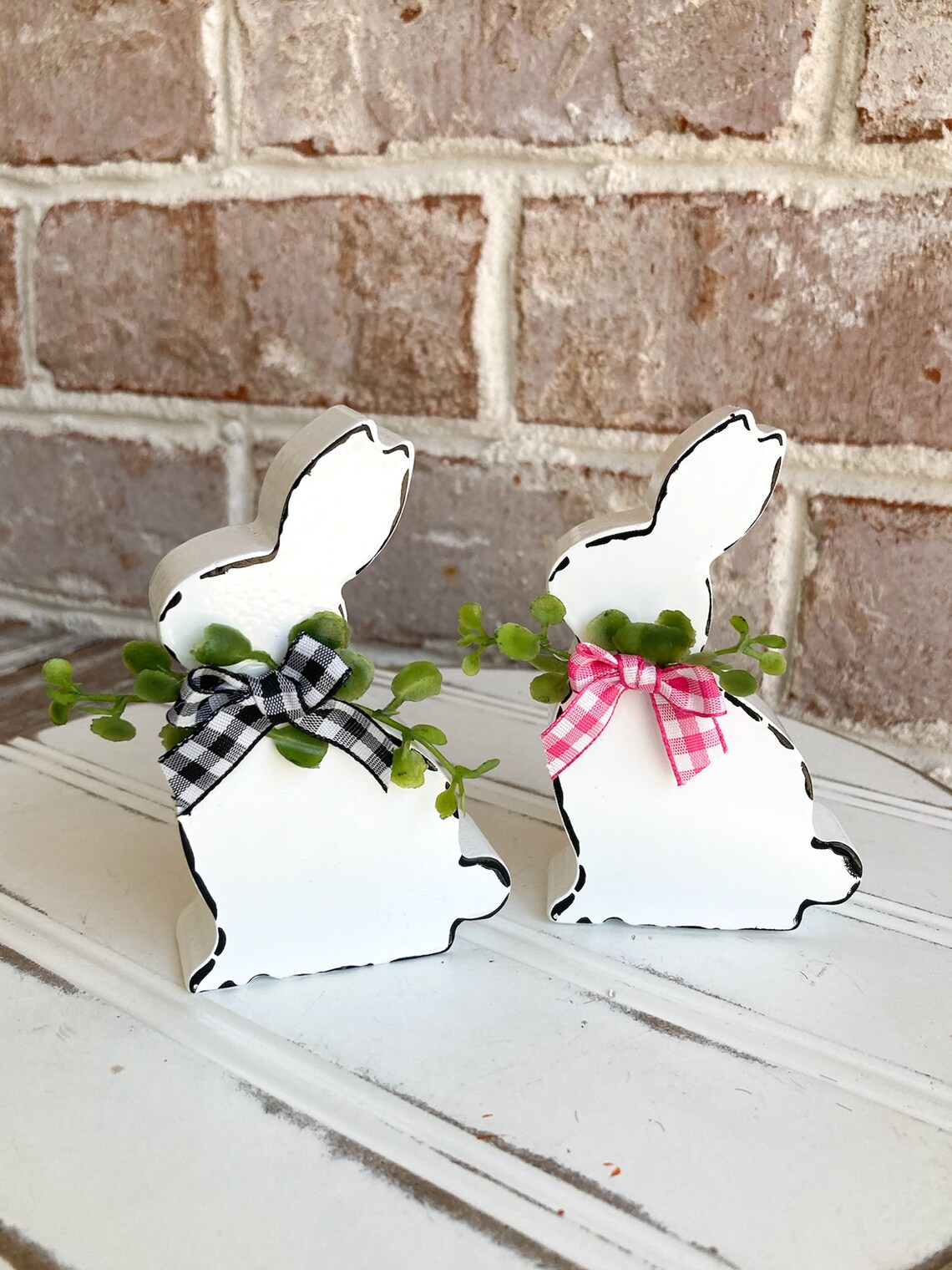 Easter Bunnies Rustic Bunny Wooden Bunny Farmhouse Decor - Etsy