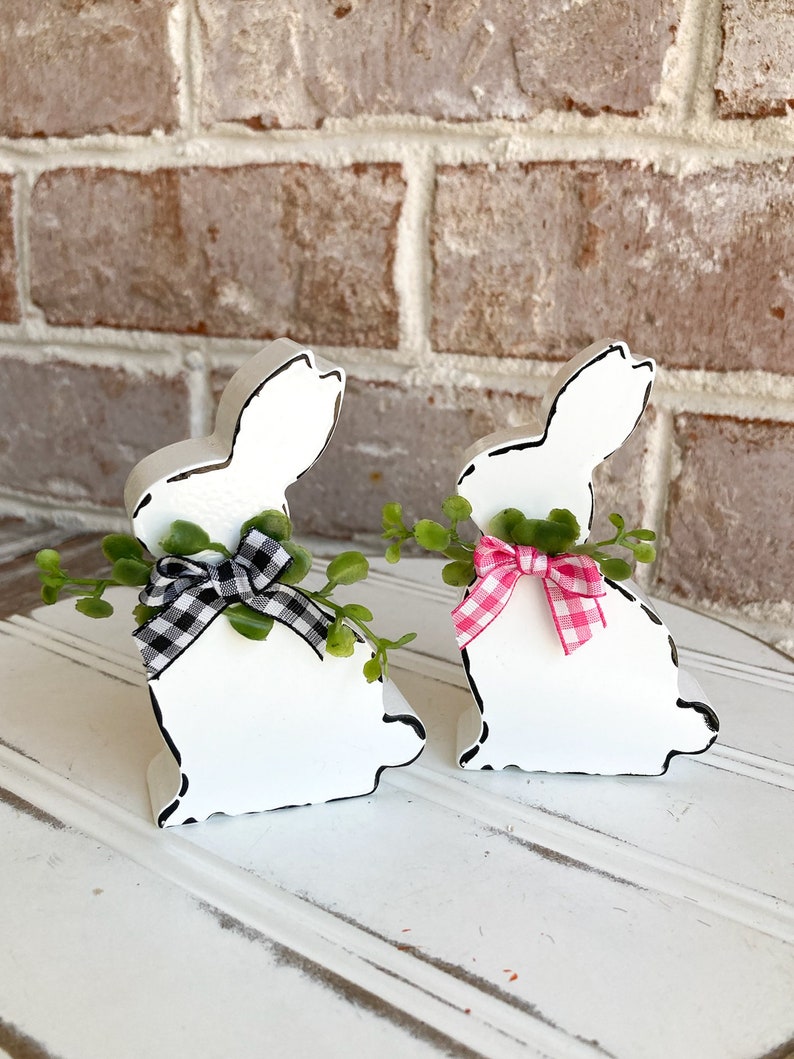 Easter Bunnies Rustic Bunny Wooden Bunny Farmhouse Decor - Etsy