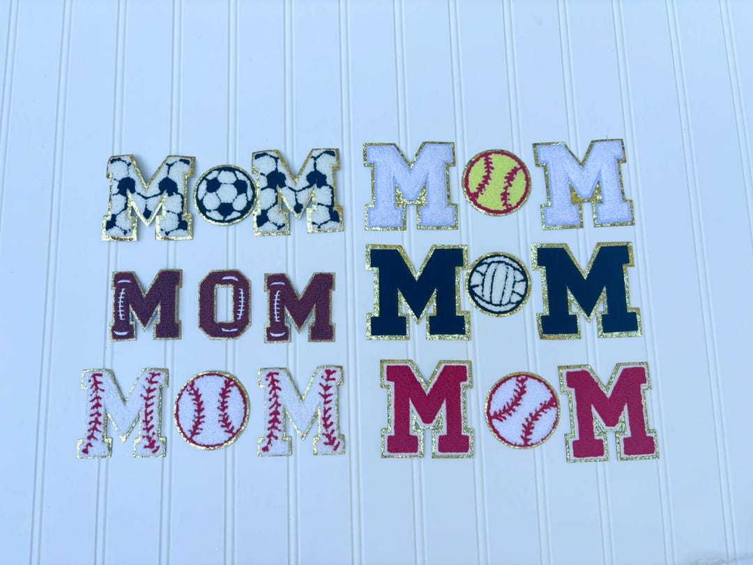Sports Mom Chenille Patch, Trucker Hat Patch, Ball Mom, Softball Volleyball Baseball Football ...