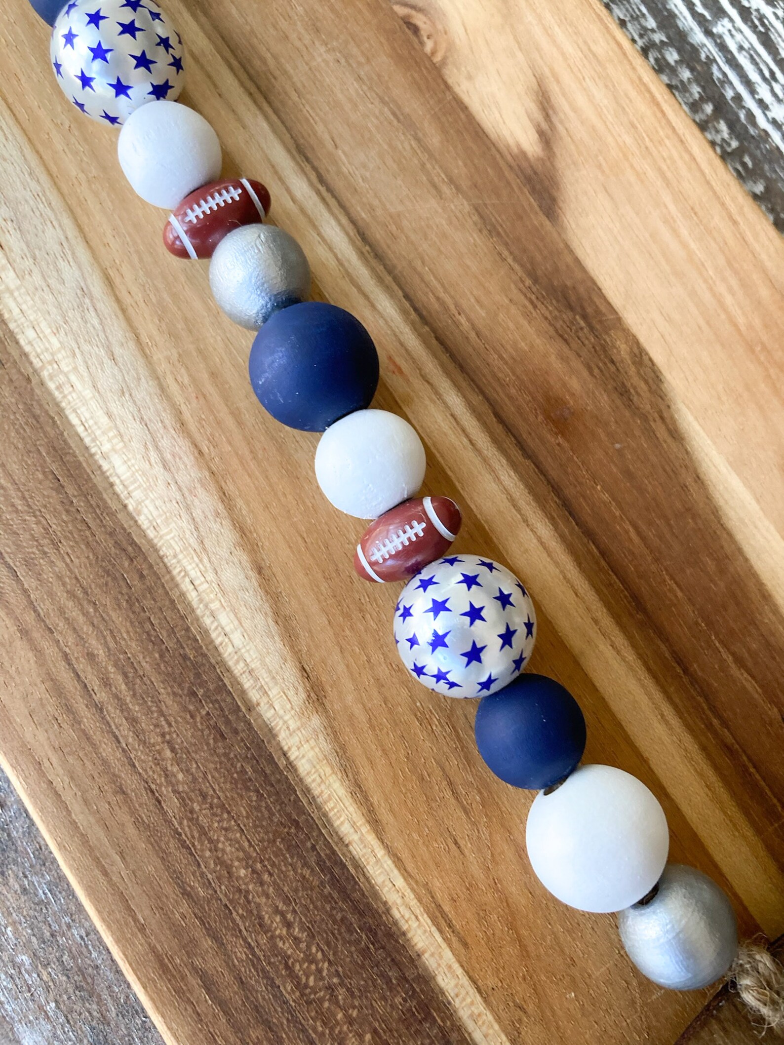 Football Bead Garland, Fall Decor, Tiered Tray Decor, Football Decor ...