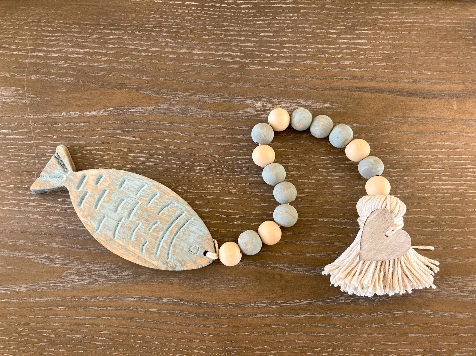 Coastal Bead Garland Hygge Garland Fish Garland Tassel - Etsy