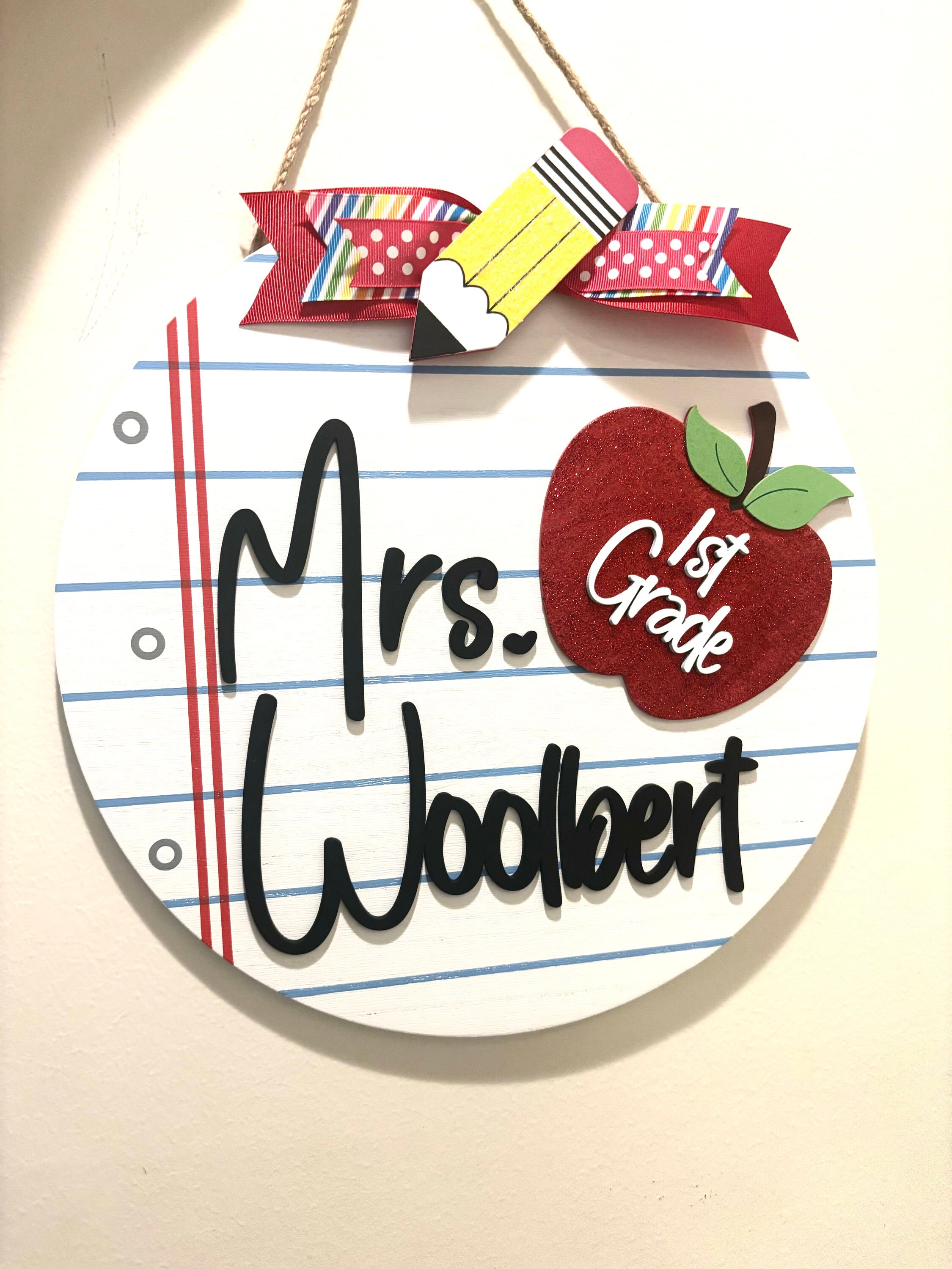 Personalized Teacher Doorhanger, Classroom Wall Hanging, Classroom Door ...