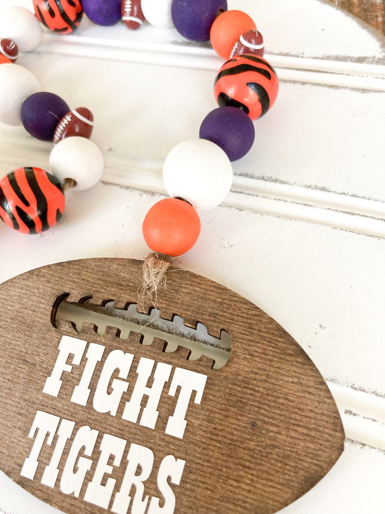 Football Bead Garland, Fall Decor, Tiered Tray Decor, Football Decor ...