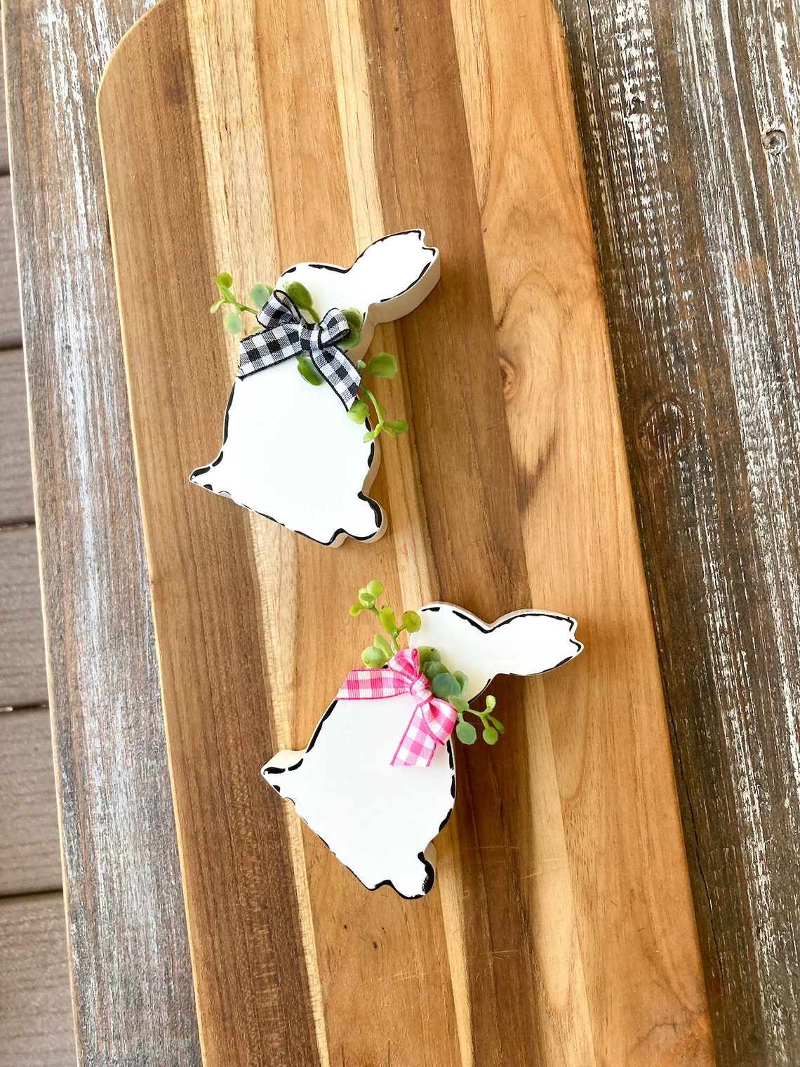 Easter Bunnies Rustic Bunny Wooden Bunny Farmhouse Decor - Etsy