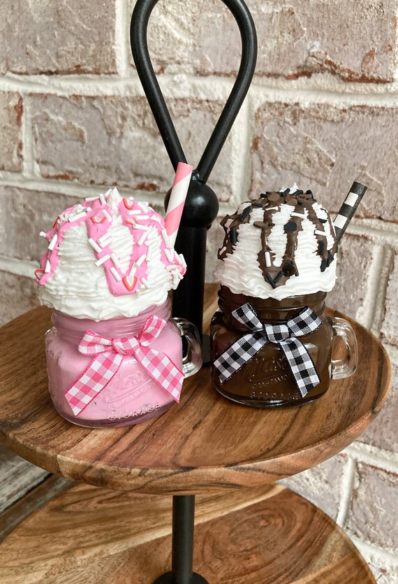 Mini Faux Milkshake Faux Milkshake for Tiered Tray Tiered - Etsy