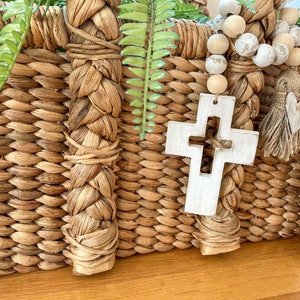 Cross Bead Garland, Hygge Farmhouse Garland, Easter Garland, Tassel ...