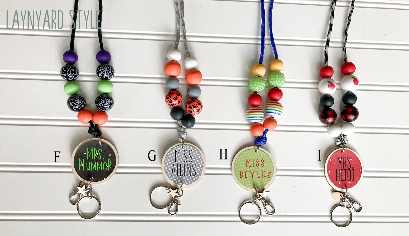 Personalized Beaded Lanyard for Keys or ID Badge, ID Badge Lanyard ...