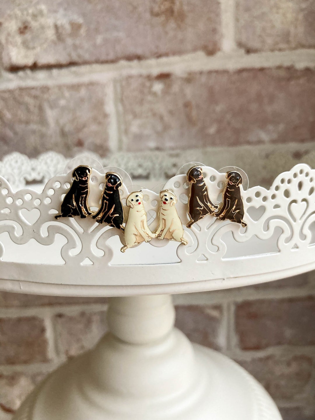 Lab Stud Earrings, Labrador Earrings, Yellow Lab Earrings, Chocolate ...